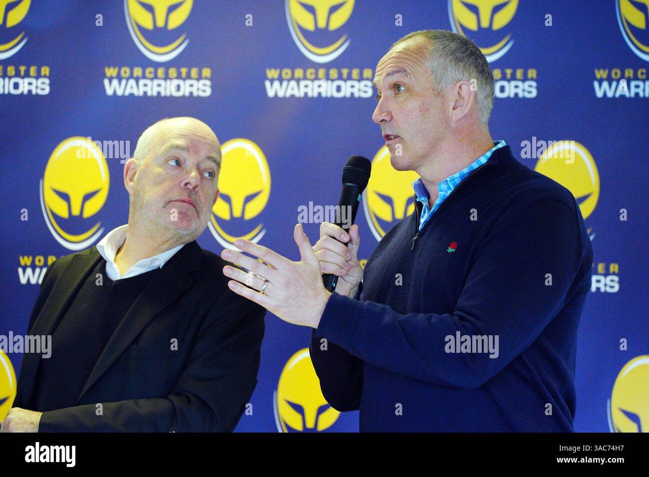 Tier 2 Chairman Simon Gillham and RFU Director of Performance Conor O ...