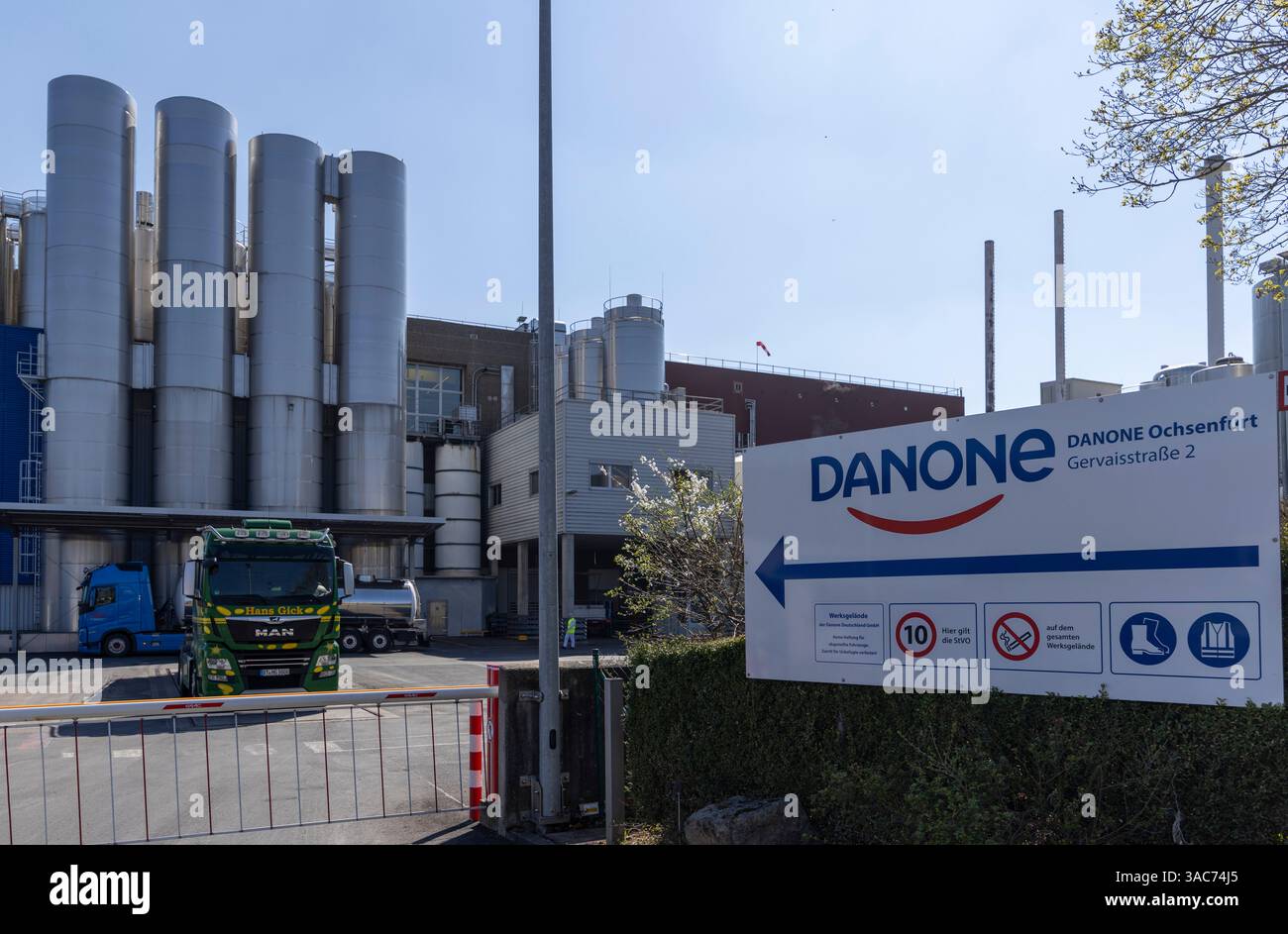 Ochsenfurt, Germany. 03rd Apr, 2025. The Danone milk plant in ...