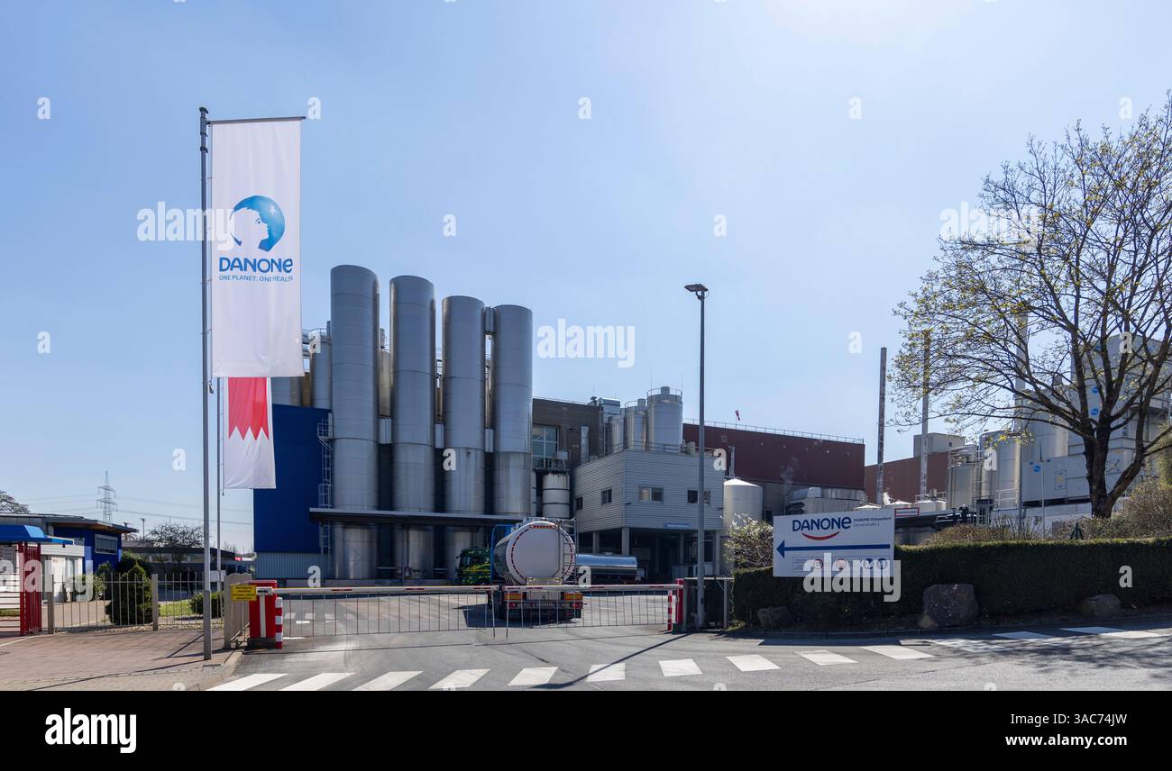 Ochsenfurt, Germany. 03rd Apr, 2025. The Danone milk plant in ...