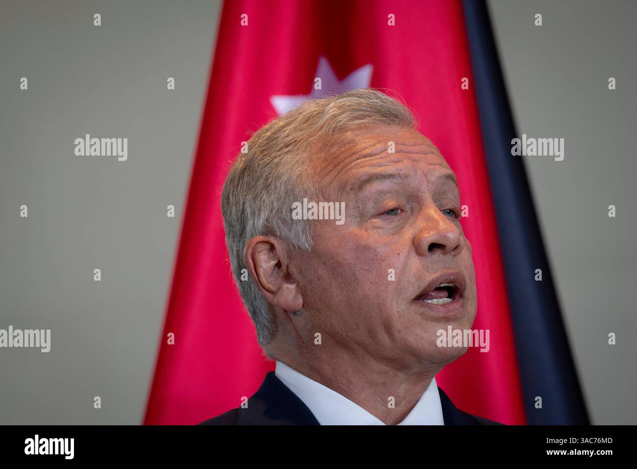 König, Jordanien, Abdullah II. Ibn Al-Hussein Pressekonferenz ...