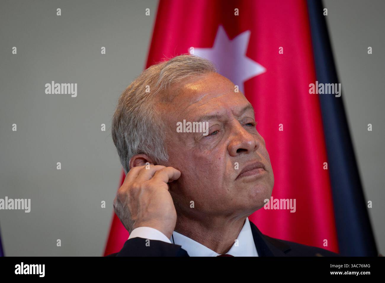 König, Jordanien, Abdullah II. Ibn Al-Hussein Pressekonferenz ...