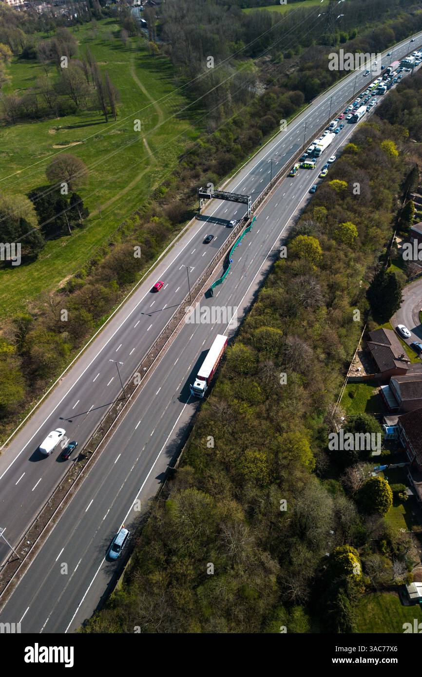 M5 Motorway, Quinton, 3rd April 2025: West Midlands Police set up a ...