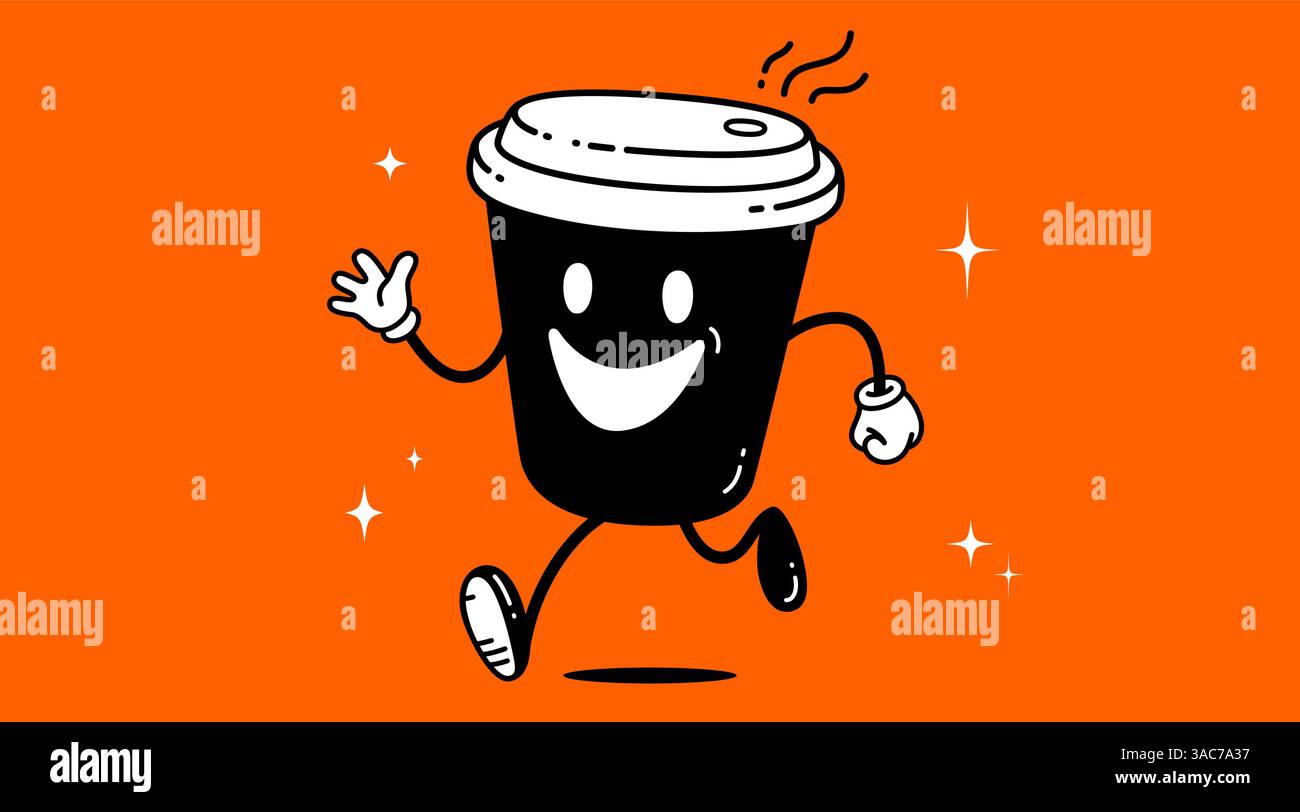 Outline logo coffee cup Stock Vector Images - Alamy