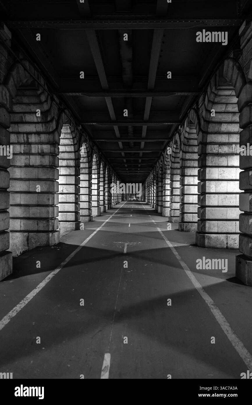 View of the famous Pont de Bercy, the Bridge of Bercy over the river ...