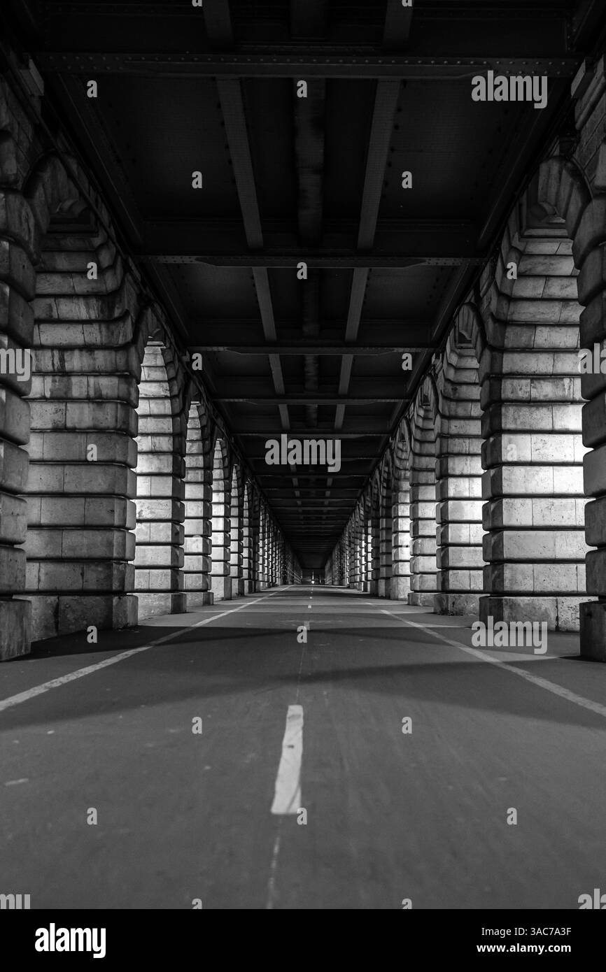 View of the famous Pont de Bercy, the Bridge of Bercy over the river ...