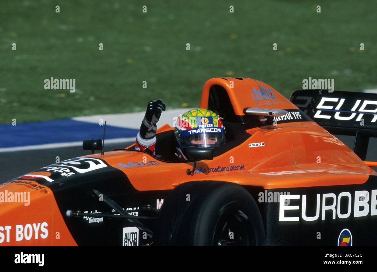 Mark Webber (AUS) European Arrows celebrates his first F3000 victory ...