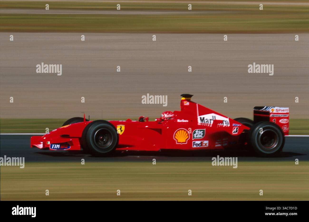 Race winner and 2001 World Champion Michael Schumacher(D) Ferrari F1 ...