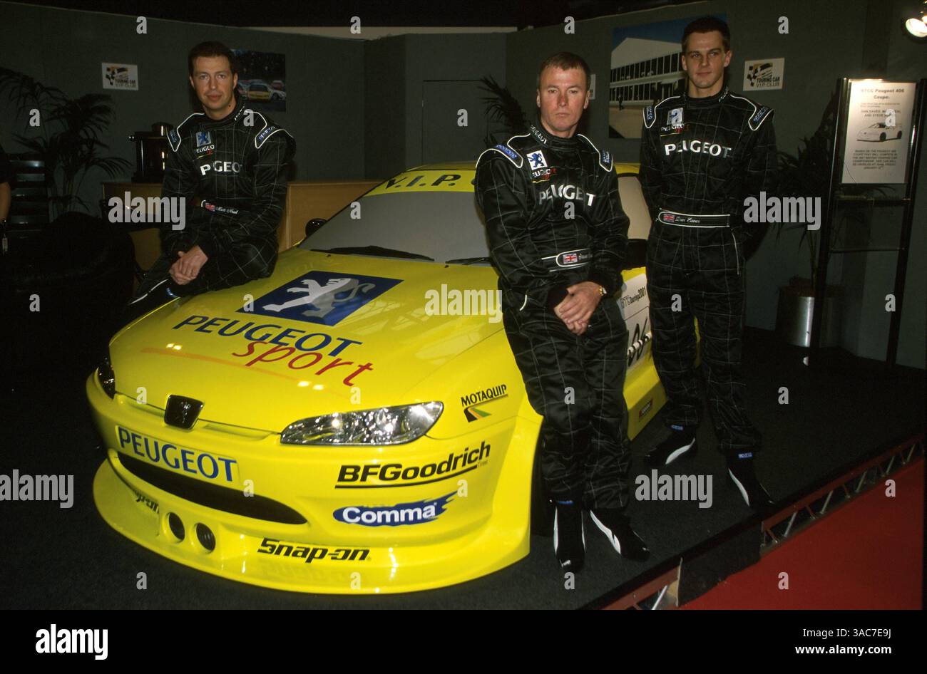 L to R: Matt Neal, Steve Soper and Dan Eaves will drive the Peugeot 406 ...