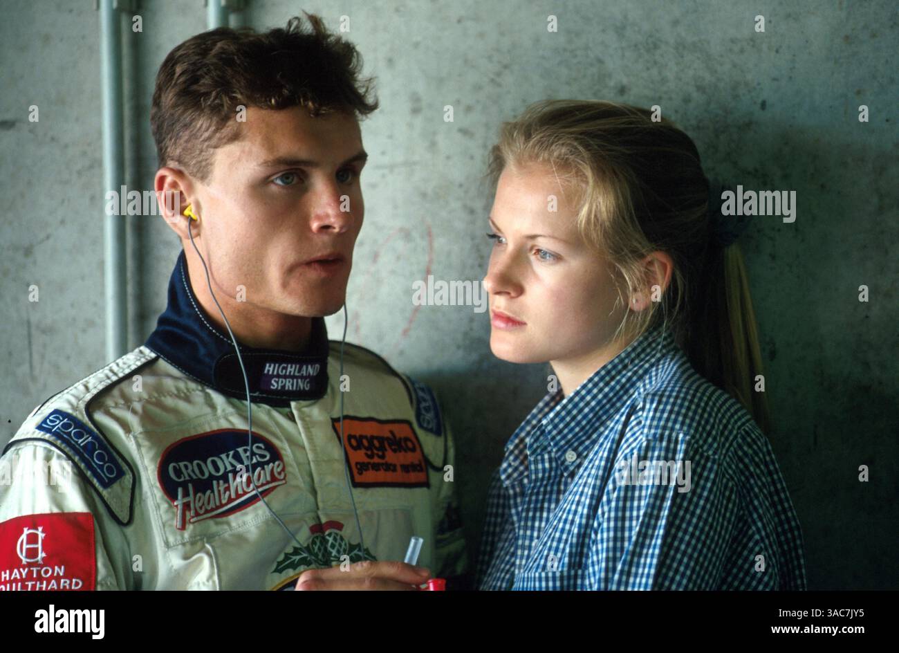 David Coulthard (GBR), left, with girlfriend Andrea Murray ...