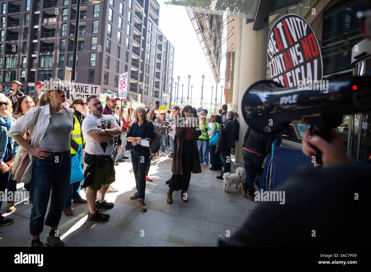 Authors and publishing creatives from across the UK gather outside the ...