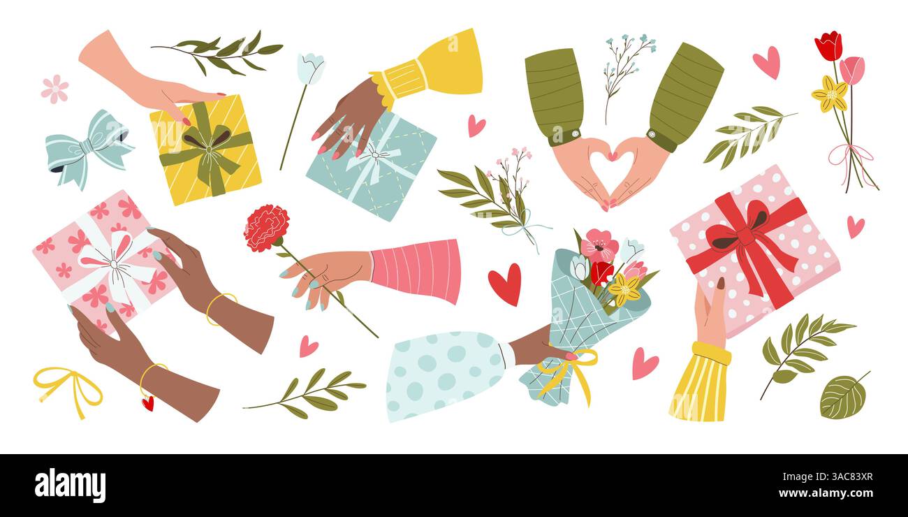 Vector set with isolated various gifts Stock Vector Image & Art - Alamy