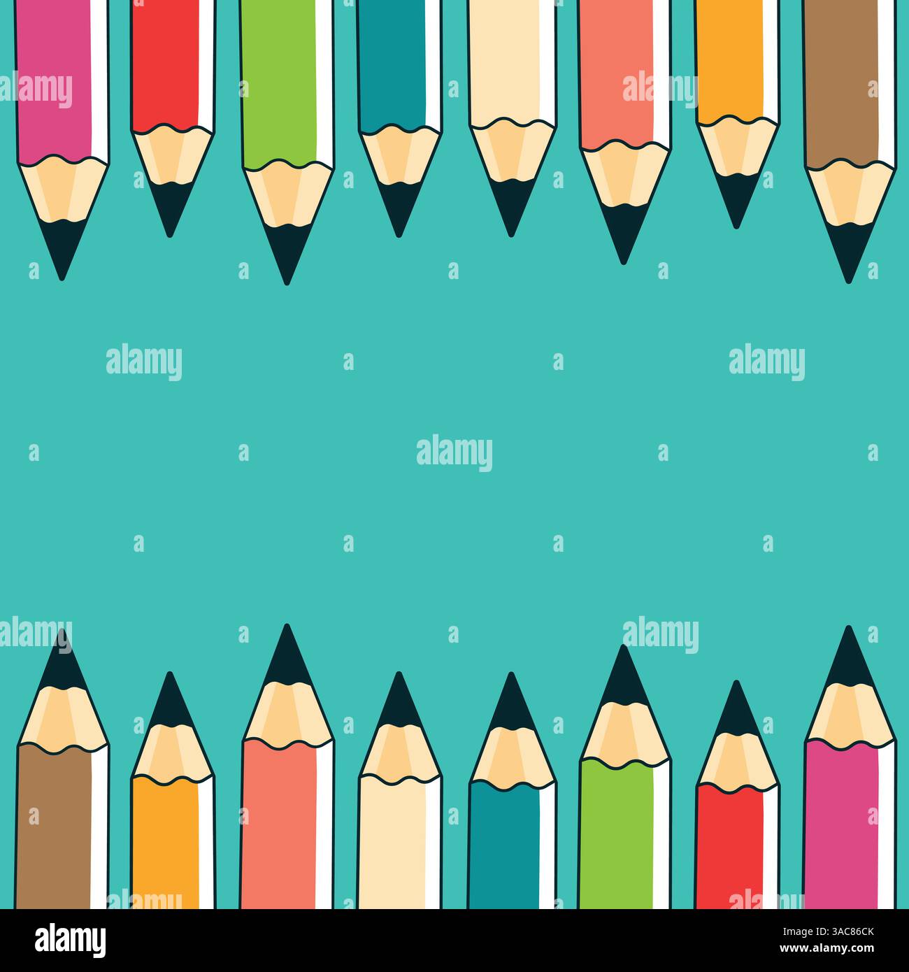 colored pencils flat vector illustration Stock Vector Image & Art - Alamy