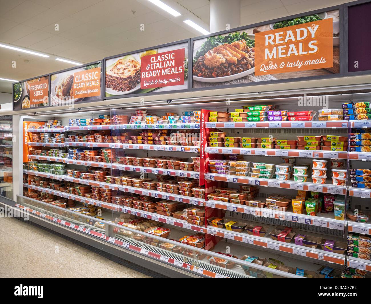 Ready meals inside Sainsbury's supermarket, UK Stock Photo - Alamy