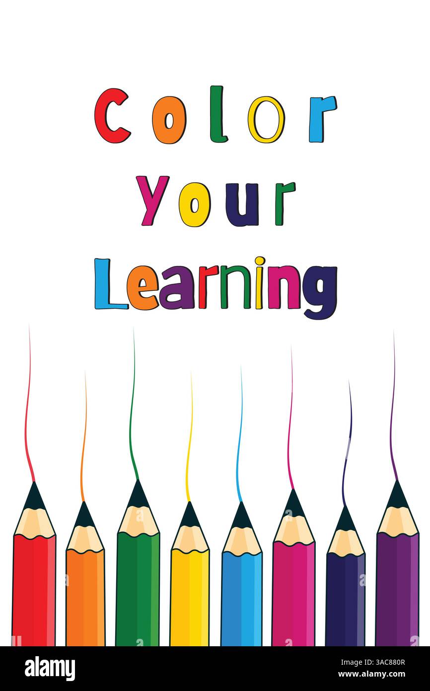 poster with colored pencils vector illustration Stock Vector Image ...