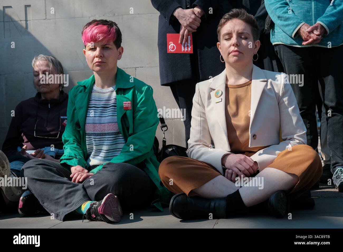 London, UK. 3rd April, 2025. London Assembly Member Zoe Garbett (L) and ...
