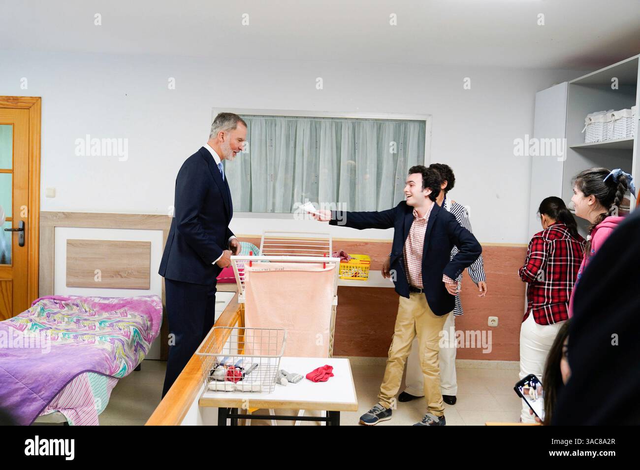 King Felipe VI during the presentation of the Princess of Girona School ...