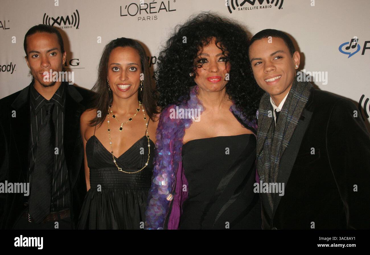 Diana Ross (2nd from right) and children Arne Ross, Chudney Lane and ...