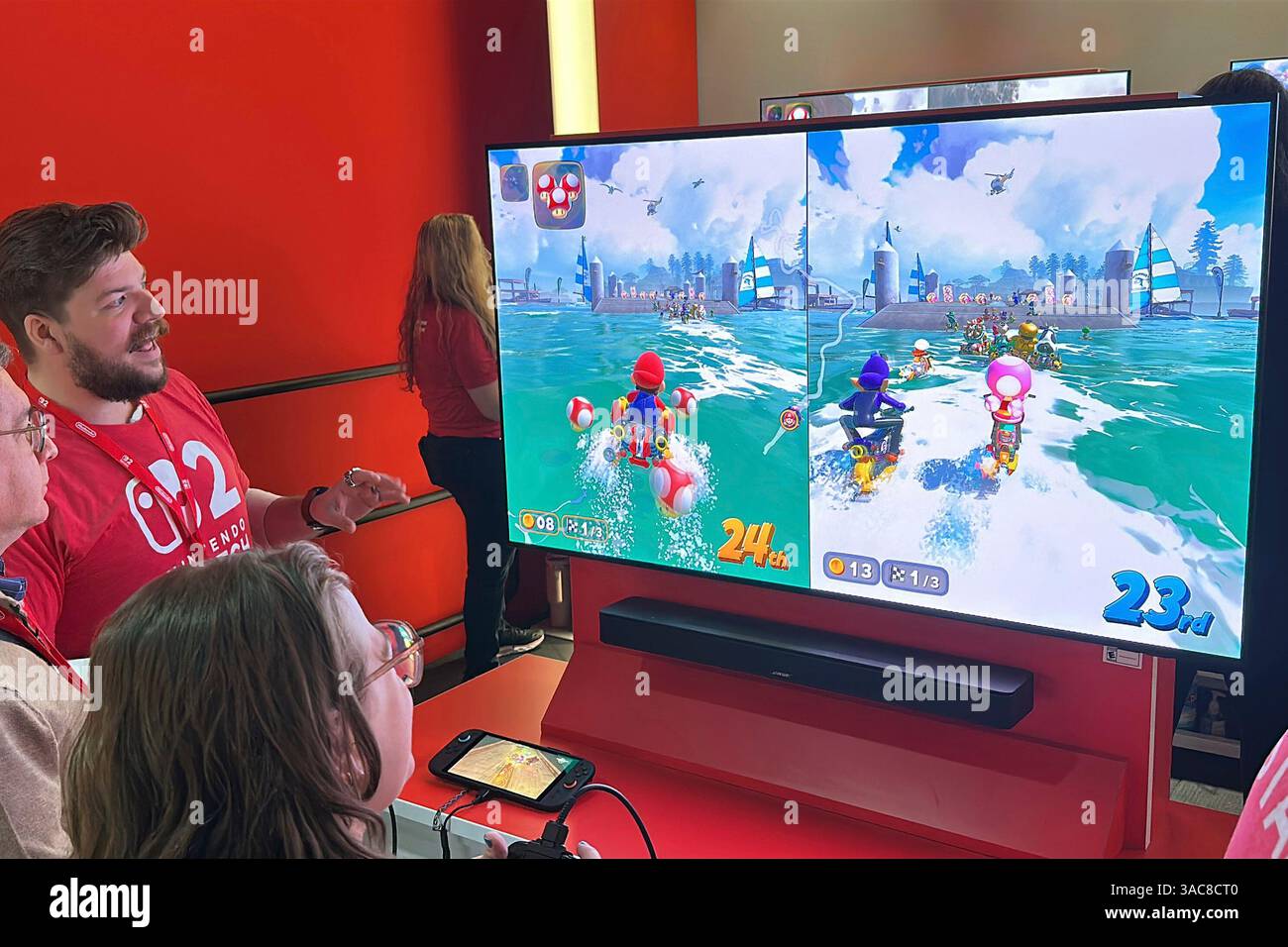 People play Mario Kart World on the new Nintendo Switch 2 video gaming ...