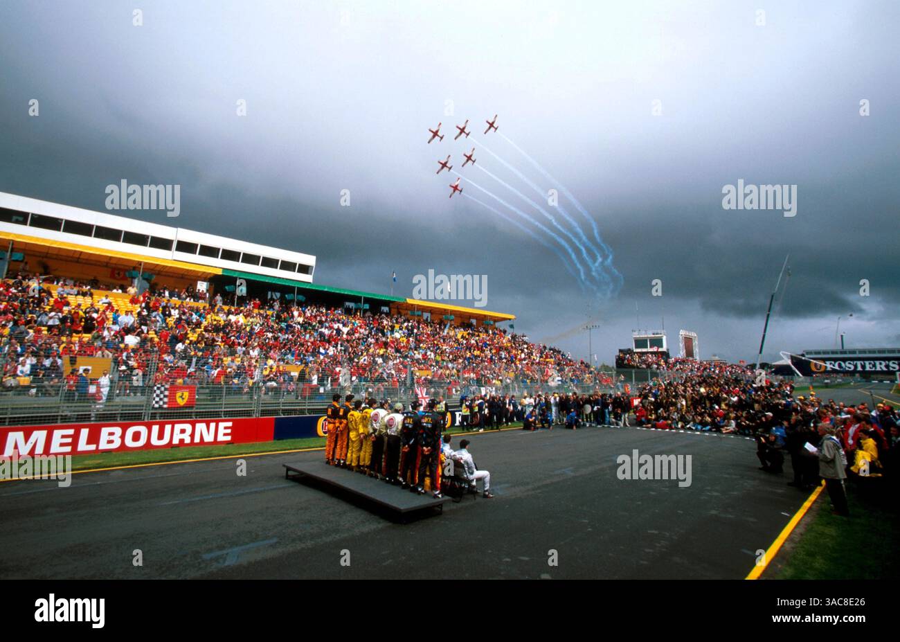 The 2002 driver line up photo shoot took place under leaden skies and ...