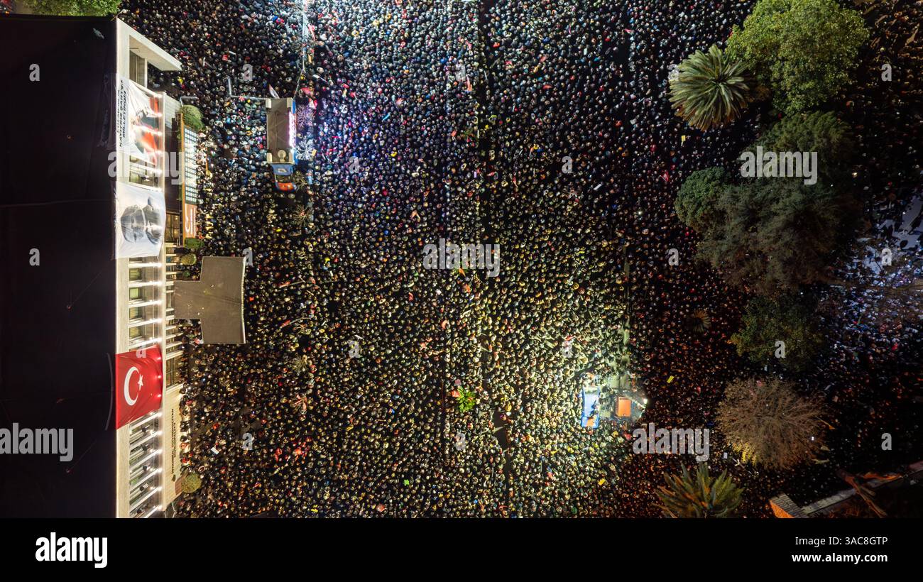 Protests After Istanbul Mayor Ekrem Imamoglu Arrested. Aerial View ...