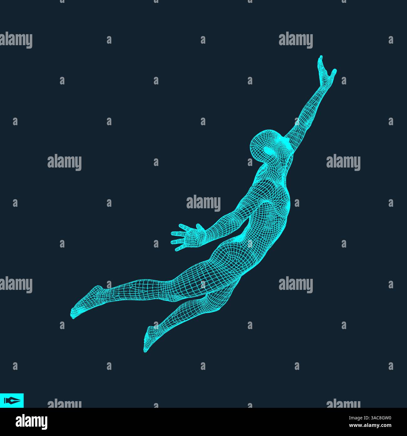 Business, Freedom or Happiness Concept. 3D Model of Man. Human Body ...