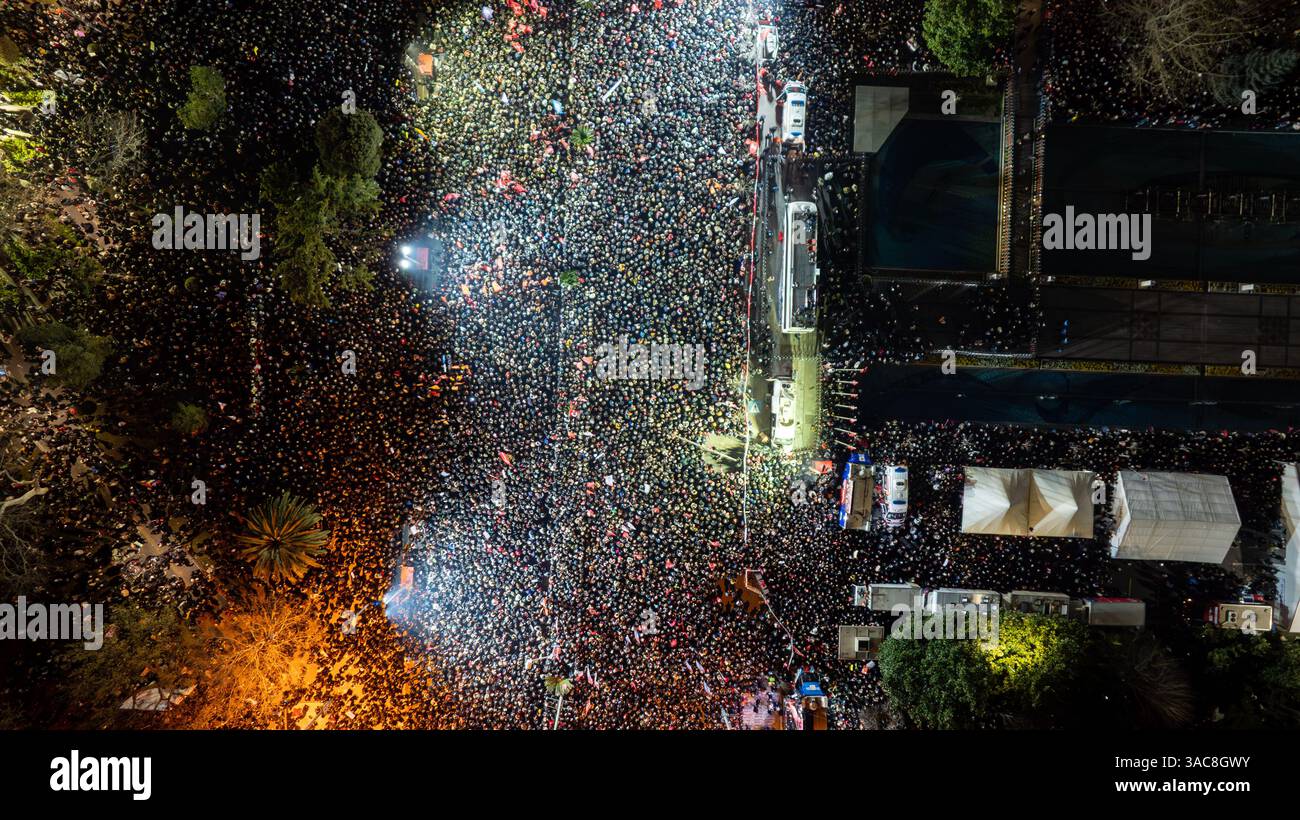 Protests After Istanbul Mayor Ekrem Imamoglu Arrested. Aerial View ...