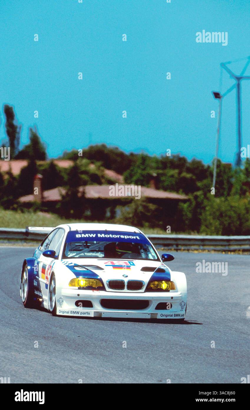 The GT class winning BMW M3 GTR of Fredrick Ekblom and Dirk Muller ...