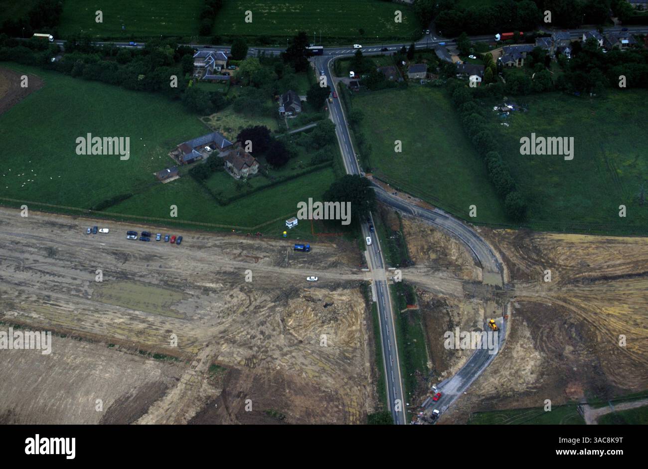 An Aerial view of Silverstone Village and the new A43 By-Pass which ...