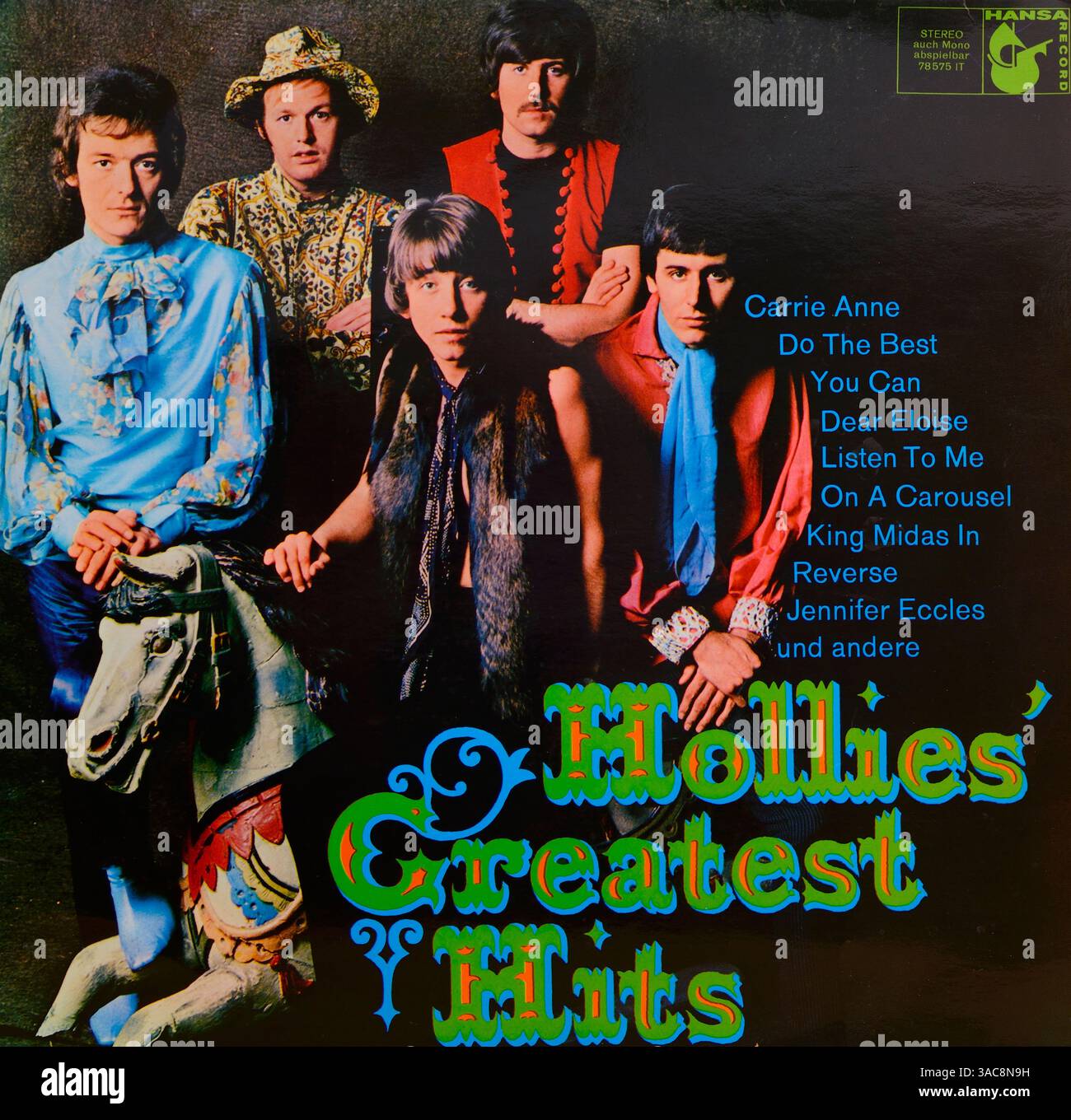 Vintage vinyl record cover, The Hollies, Greatest Hits, 1968 Stock ...