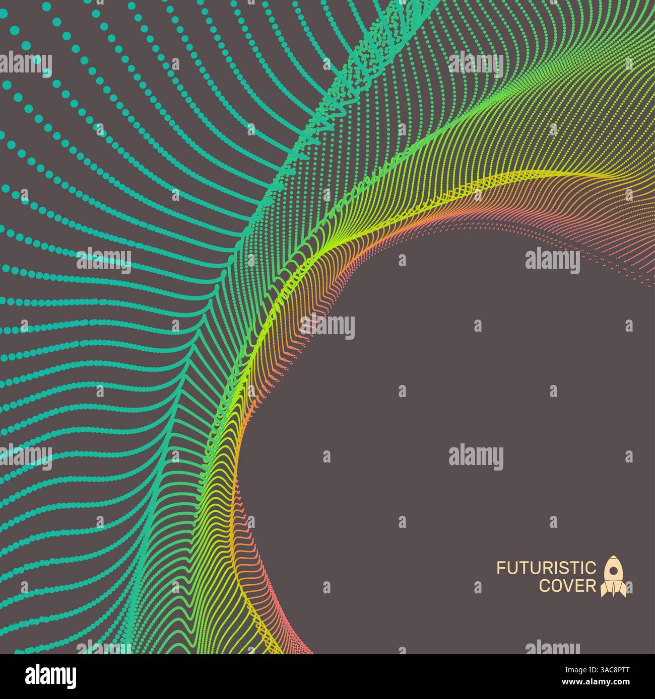 Abstract science or technology background. Array with dynamic particles. Vector illustration ...