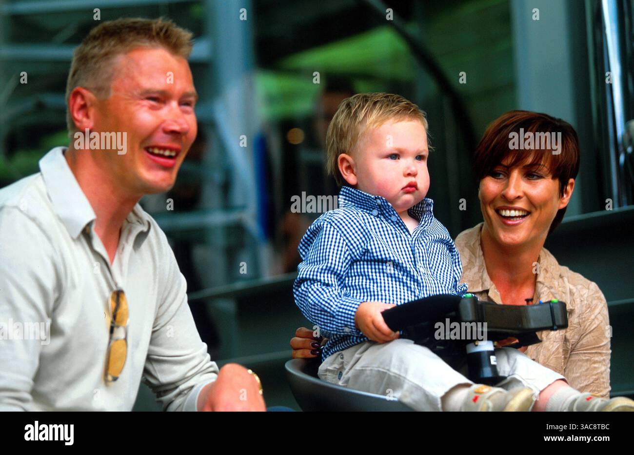 Left to Right: Mika Hakkinen (FIN) Hugo Hakkinen (FIN) and Erja ...