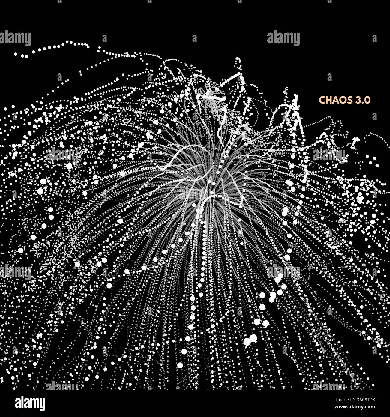 Abstract science or technology background. Array with dynamic particles. Vector illustration ...