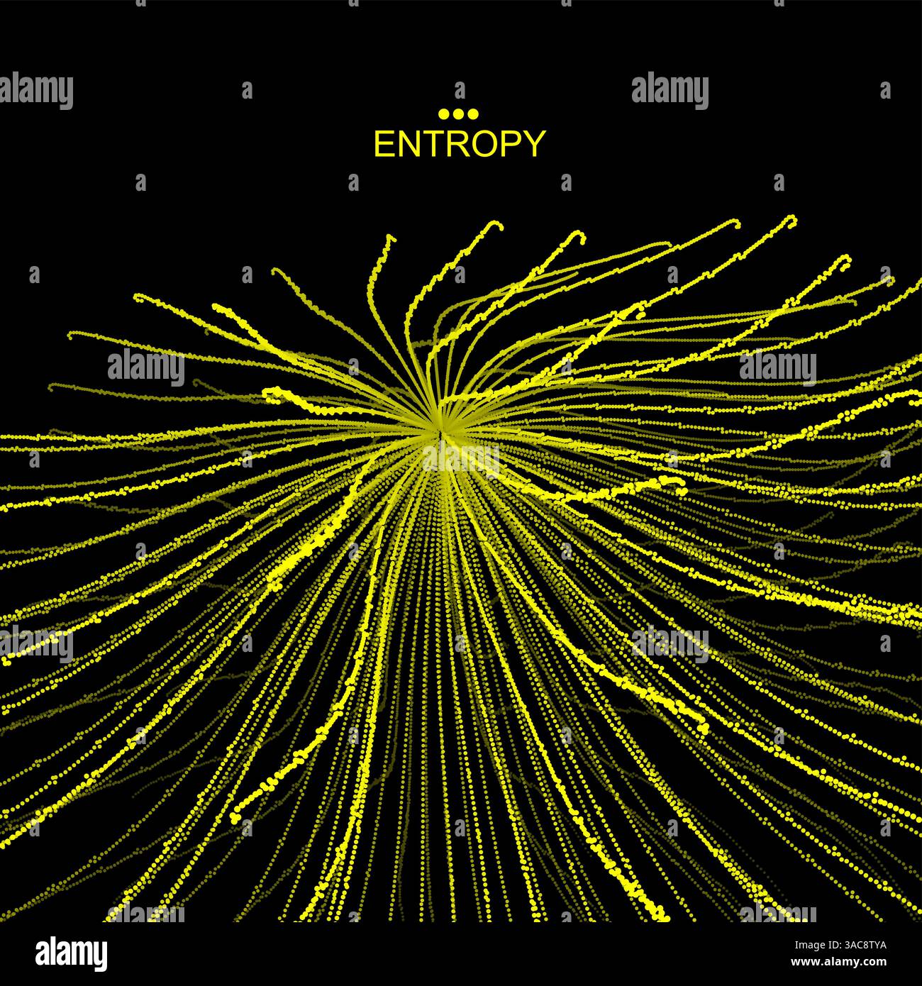 Abstract science or technology background. Array with dynamic particles ...