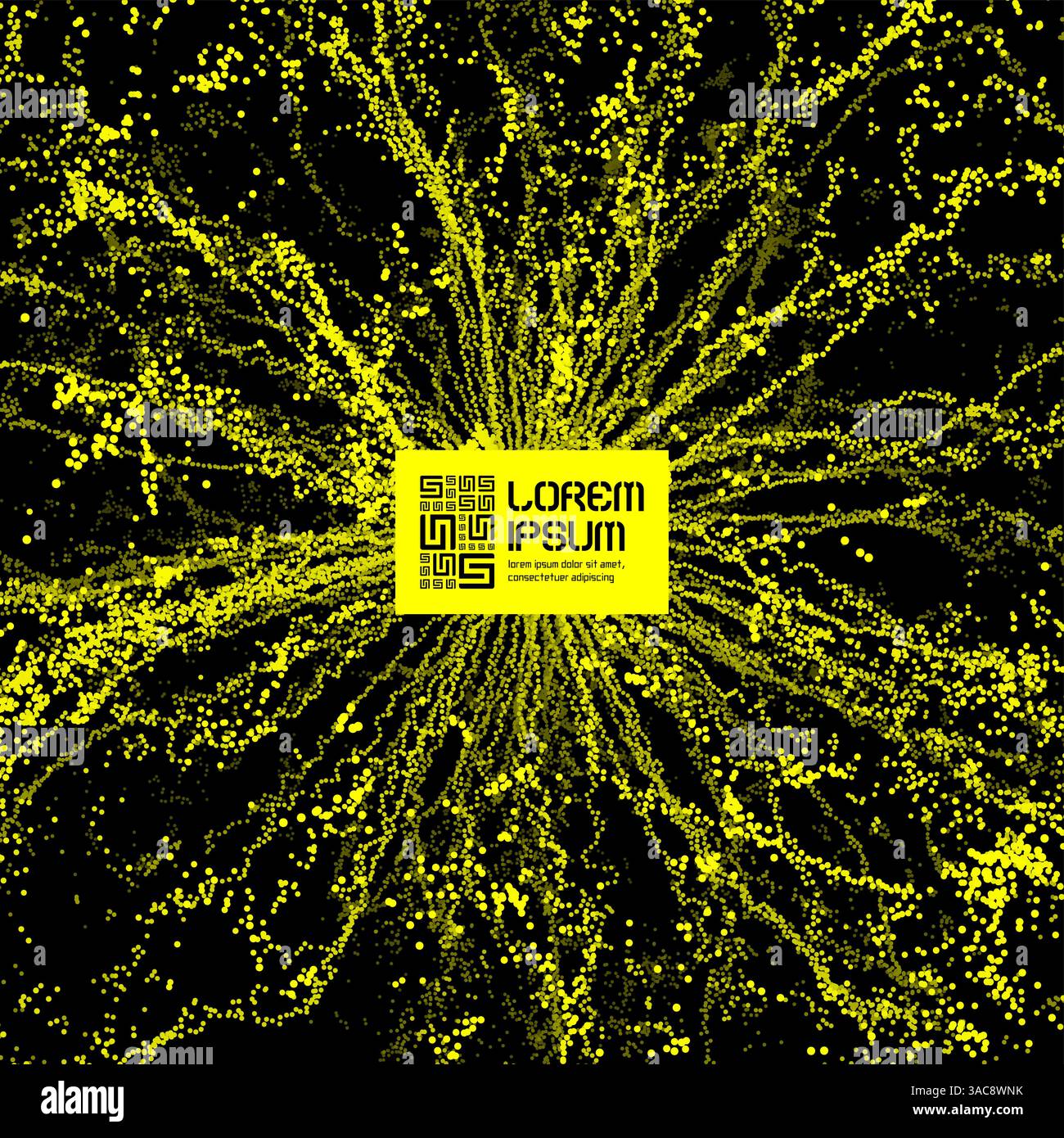 Abstract science or technology background. Array with dynamic particles. Vector illustration ...