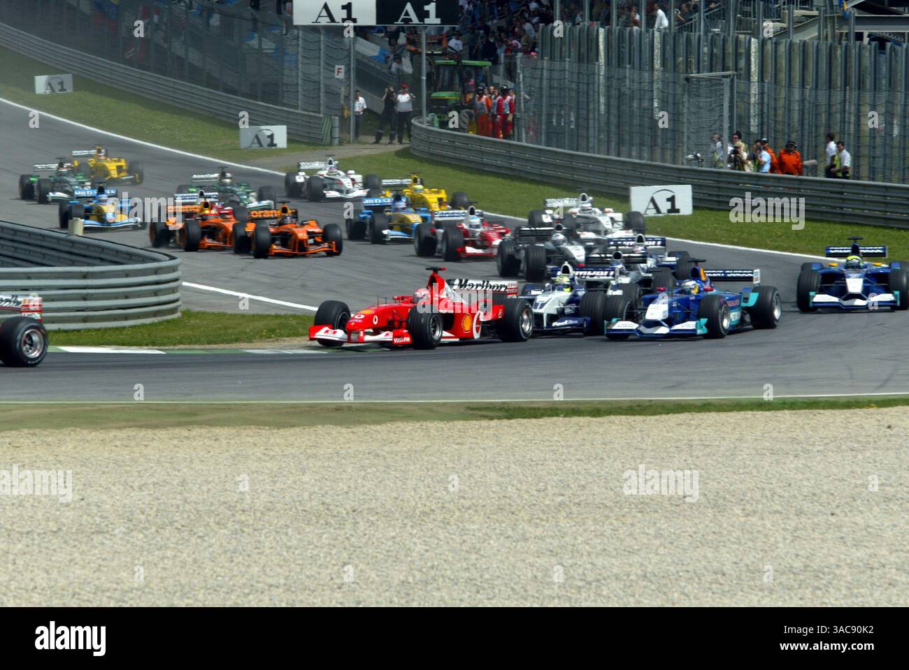 Race winner Michael Schumacher (GER) Ferrari F2002 takes second at the ...