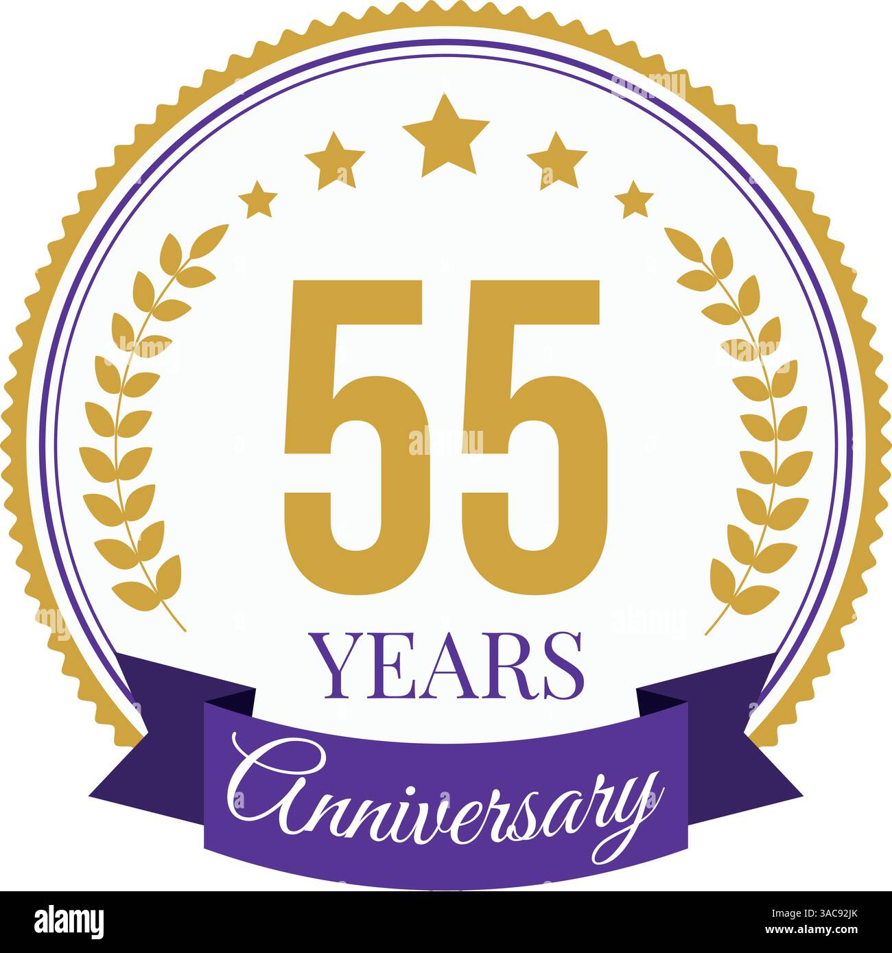 Logo 55 Years Anniversary Celebration Design Template Stock Vector ...