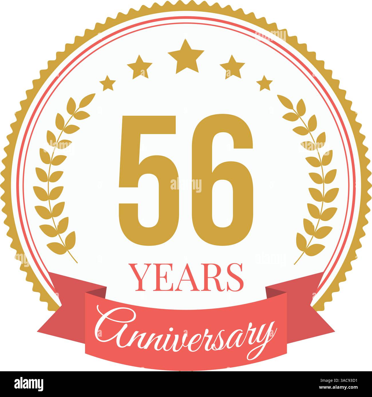 Logo 56 Years Anniversary Celebration Design Template Stock Vector ...