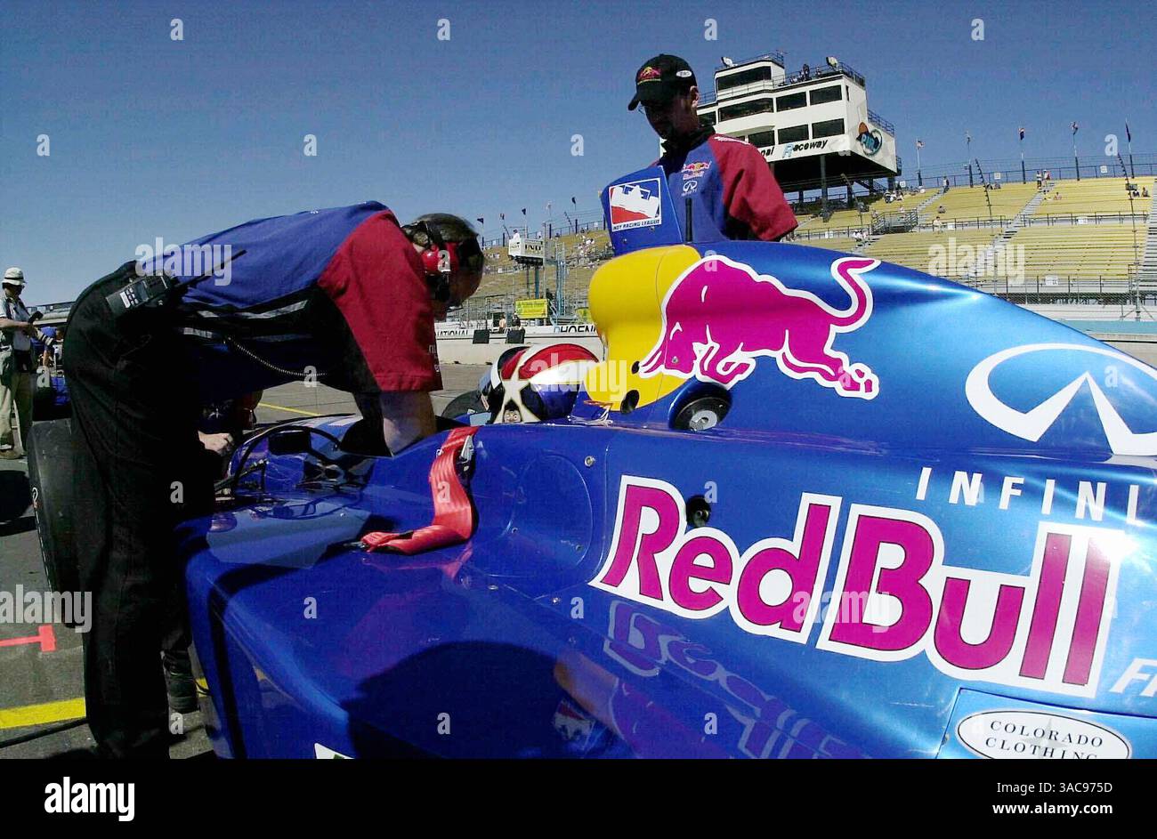 Eddie Cheever, (USA), straps into his Dallara/Infiniti before the first ...