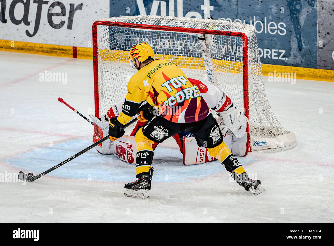 Porrentruy, Switzerland, April 1th 2025: Philip-Michael Devos (HC Ajoie ...