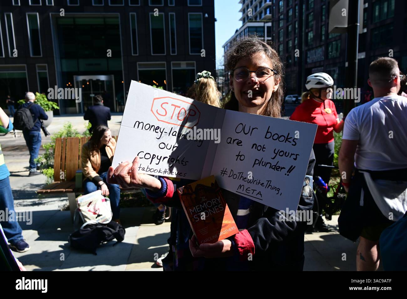 LONDON, UK. 3rd Apr, 2025. A society of authors held a protest against ...