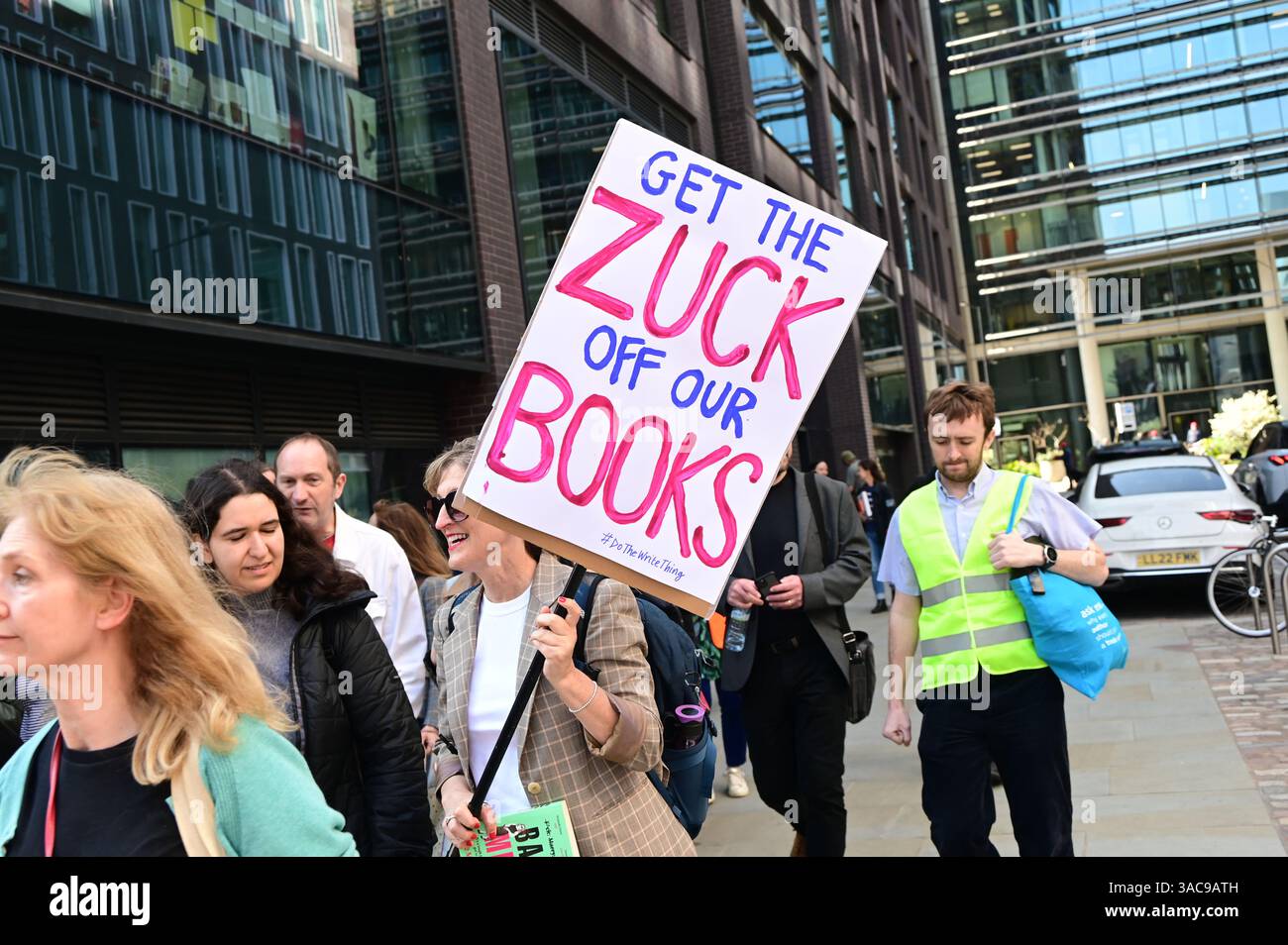 LONDON, UK. 3rd Apr, 2025. A society of authors held a protest against ...