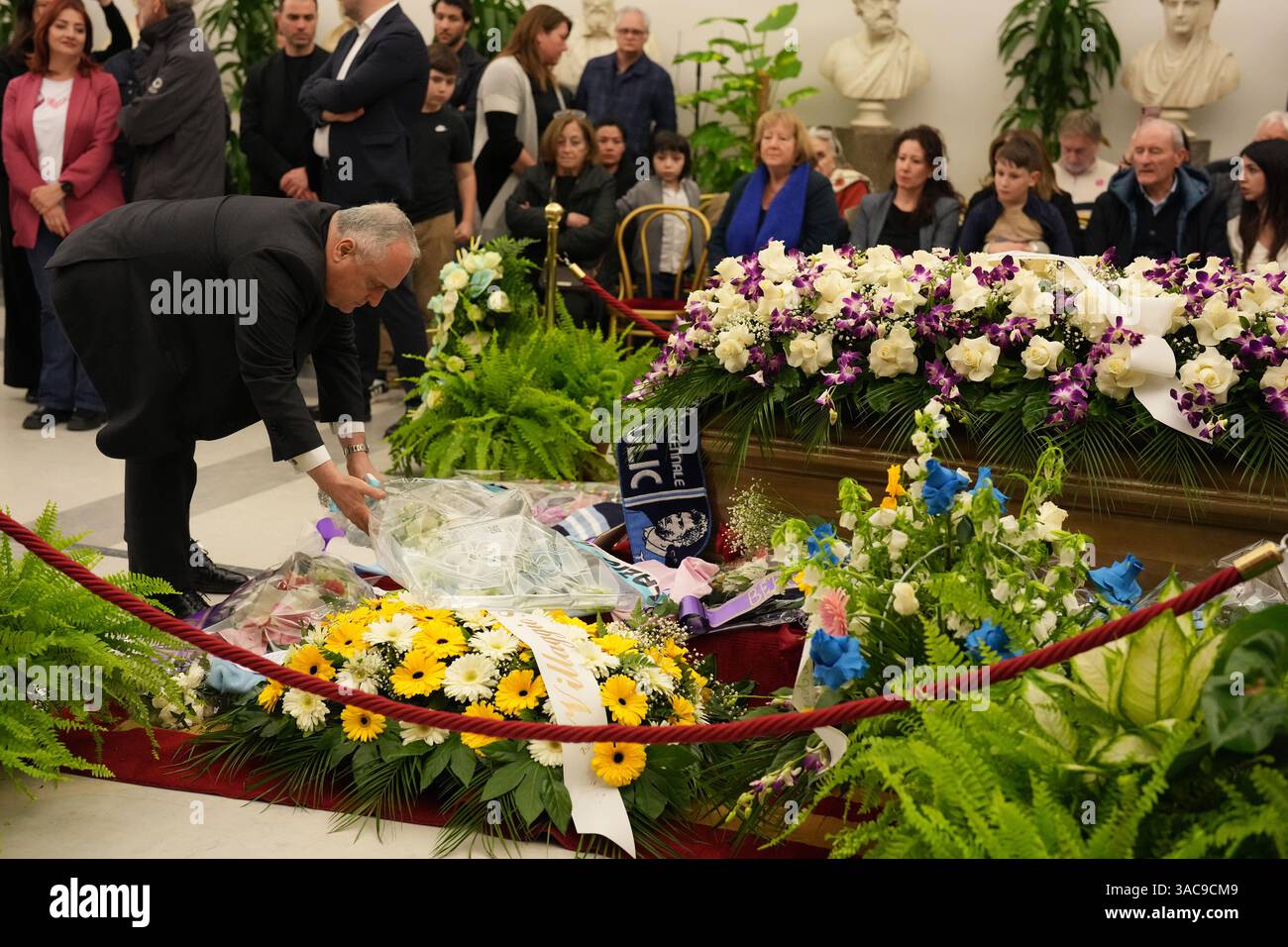 Roma, Italia. 03rd Apr, 2025. Claudio Lotito during the funeral chapel ...