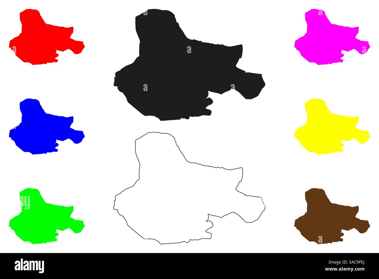 Faizabad city (Republic of India, State of Uttar Pradesh) map vector ...