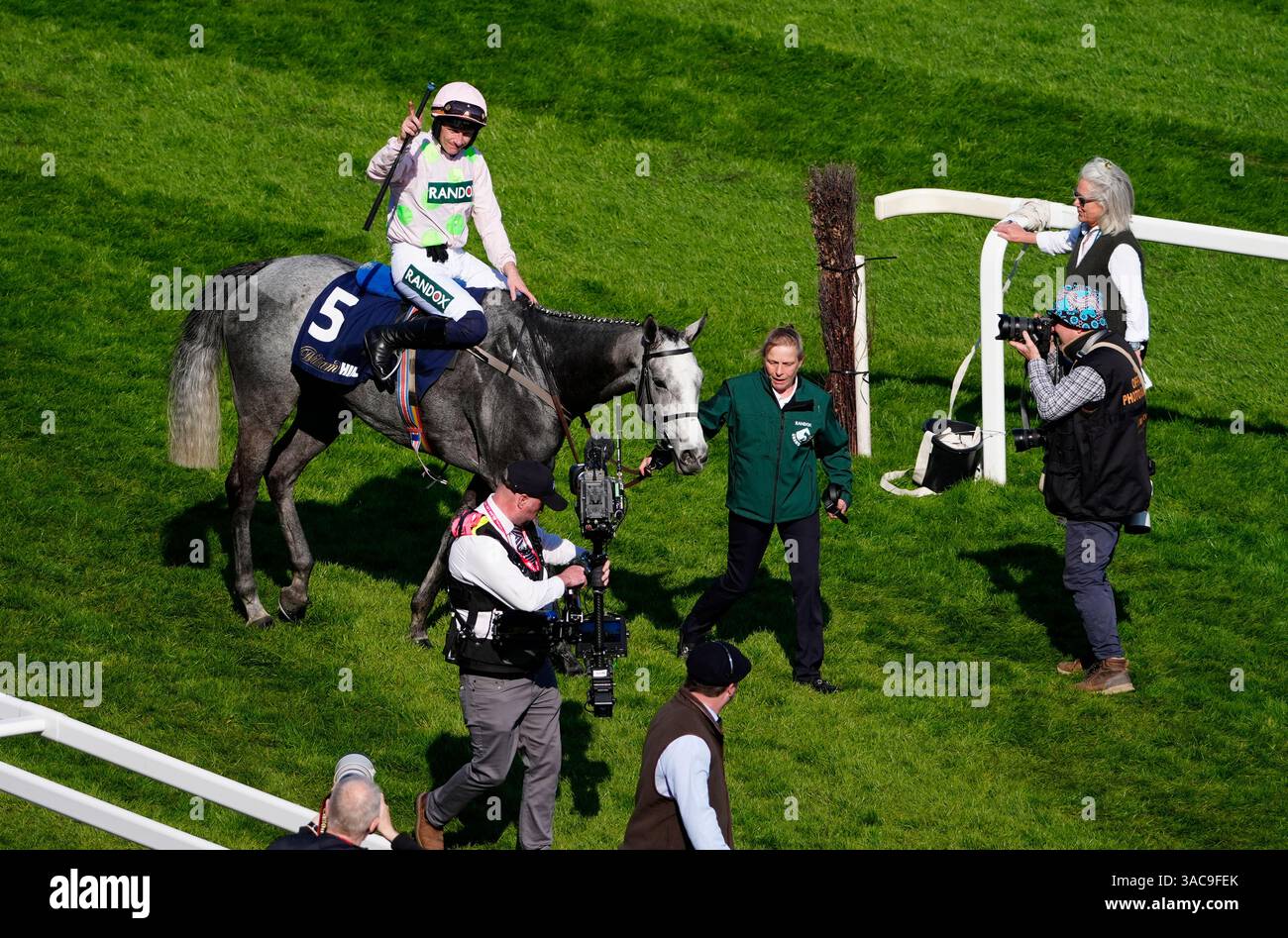 Paul Townend celebrates aboard Lossiemouth after winning the William ...