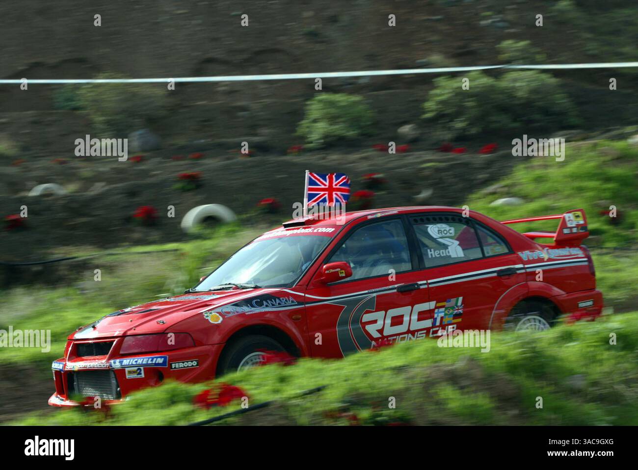 Channel 4 Presenter Robbie Head (GBR) drove a Mitsubishi Lancer as part ...