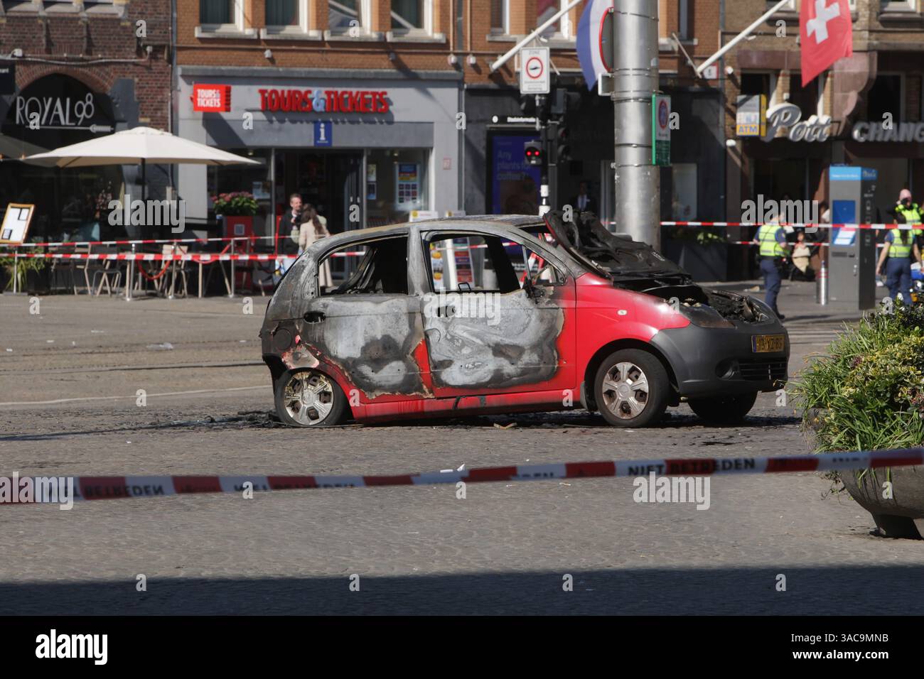 AMSTERDAM,NETHERLANDS - APRIL 3: A general view shows the car after ...