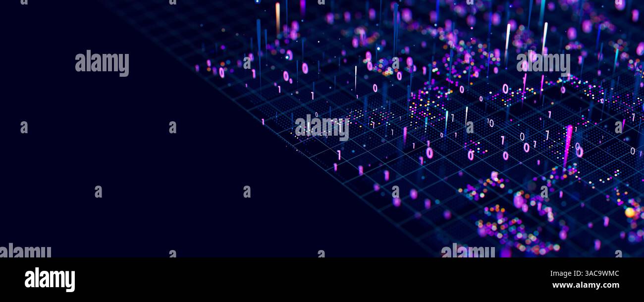Macro of quantum computing technology. Digital patterns of big data ...