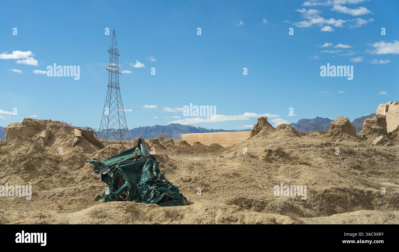 wrecked civilian police cars by the highway Stock Photo - Alamy