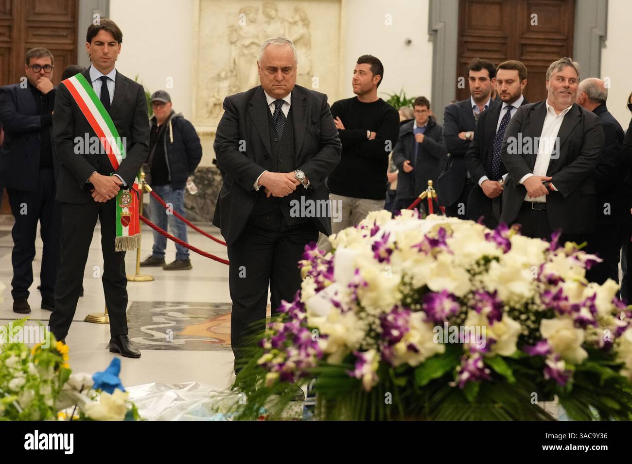 Claudio Lotito during the funeral chapel of Sister Paola at the Sala ...