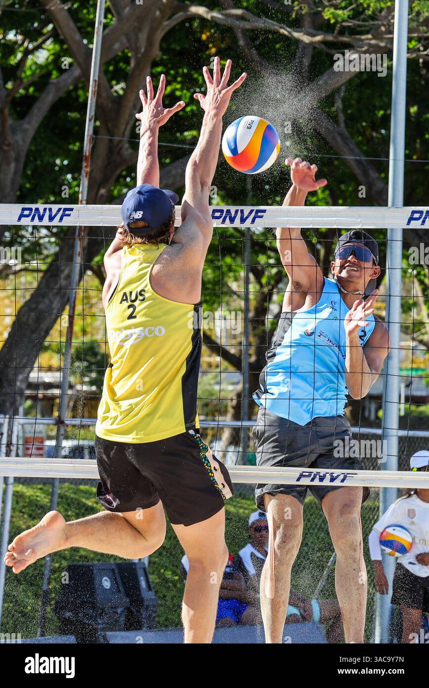 Laguna Province, Philippines. 3rd Apr, 2025. Luke Ryan (L) of Australia ...